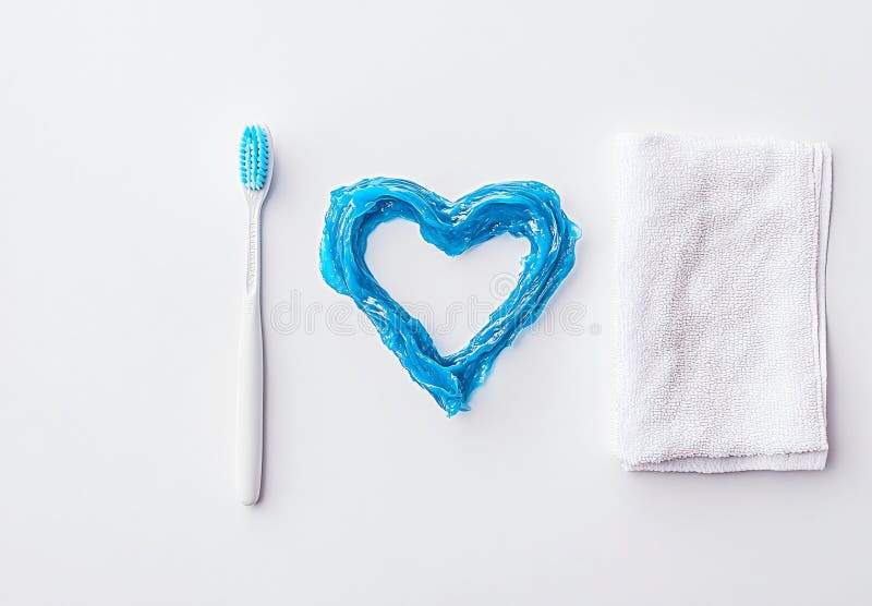 Blue Toothpaste Heart Shape with Toothbrush and High Quality Image ...