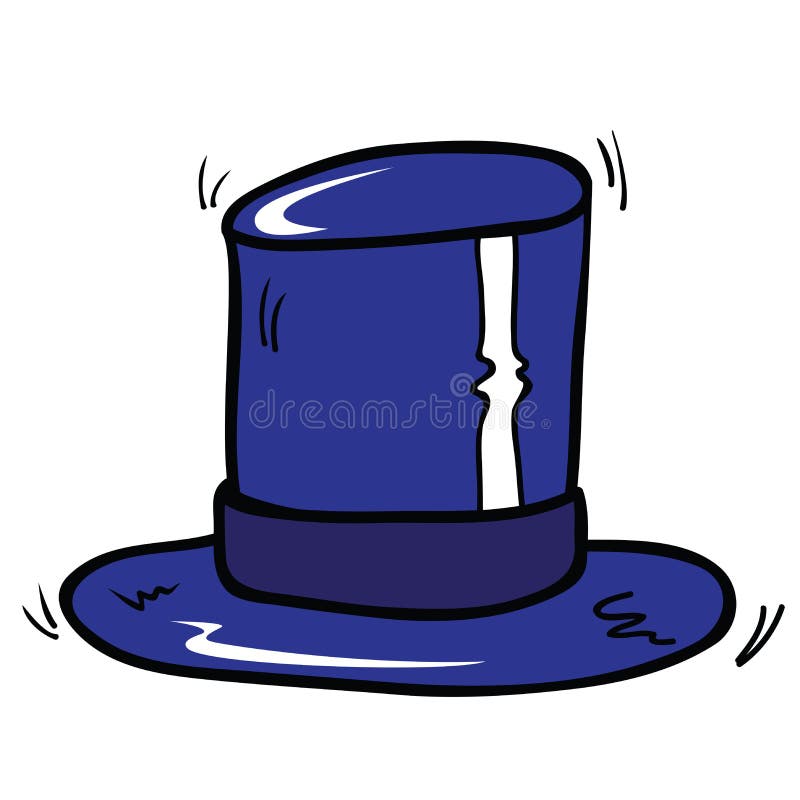 Blue top hat stock illustration. Illustration of head - 97283998