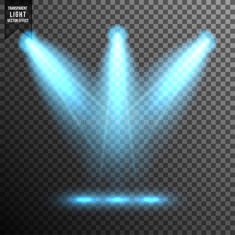 Blue Top Light Illuminated Isolated Transparent Background Stock Vector ...