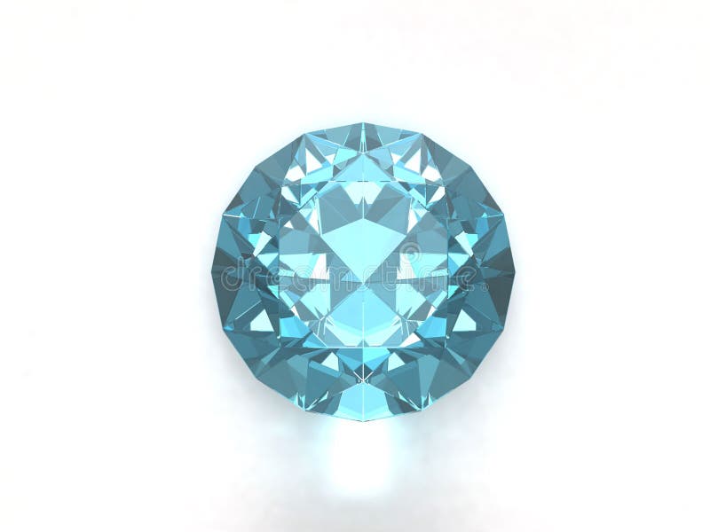 Blue Topaz Isolated on White Background Stock Illustration ...