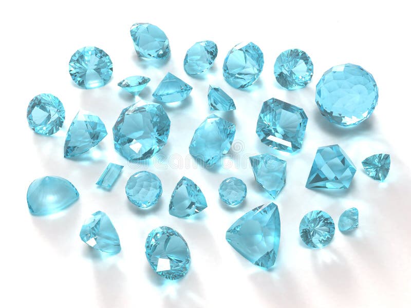 Blue Topaz Isolated on White Background Stock Illustration ...