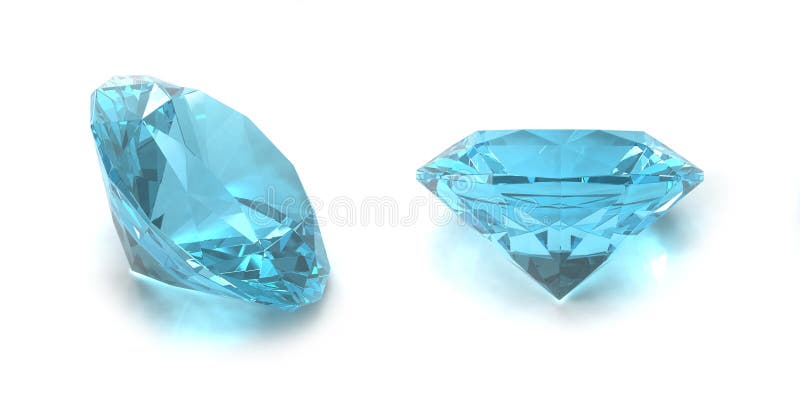 Blue Topaz Isolated on White Background Stock Illustration ...