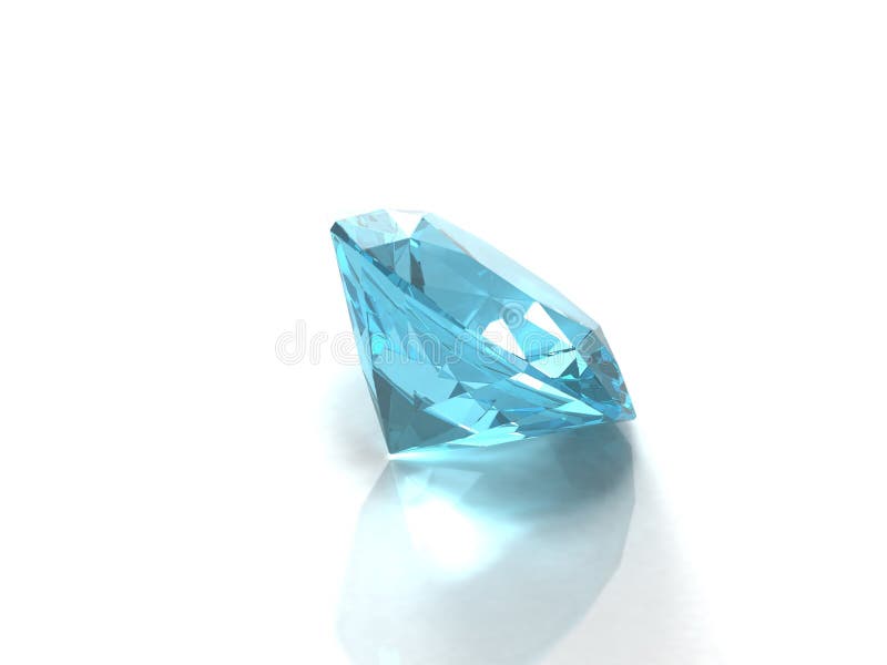Blue Topaz Isolated on White Background Stock Illustration ...