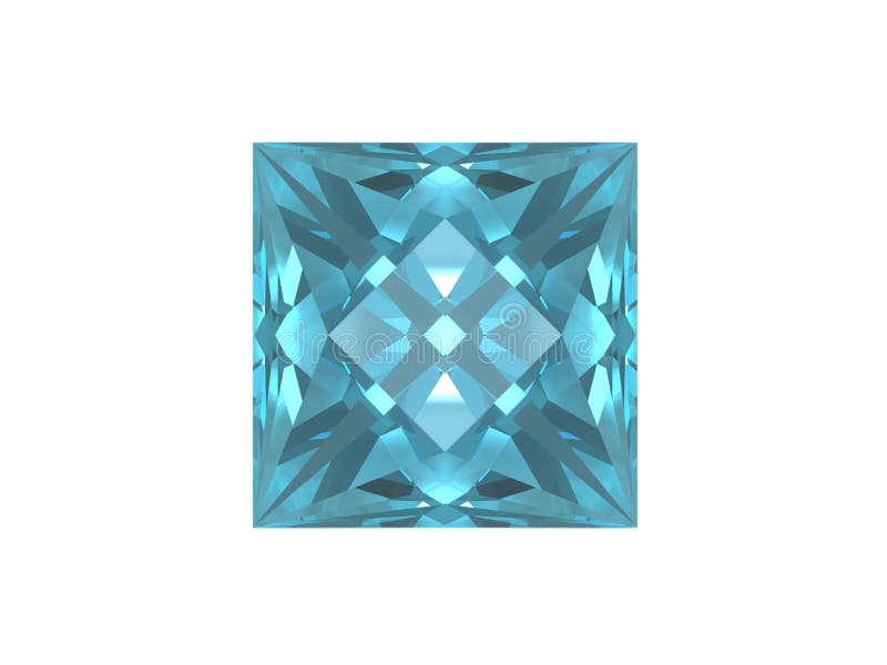 Blue Topaz Isolated on White Background Stock Illustration ...