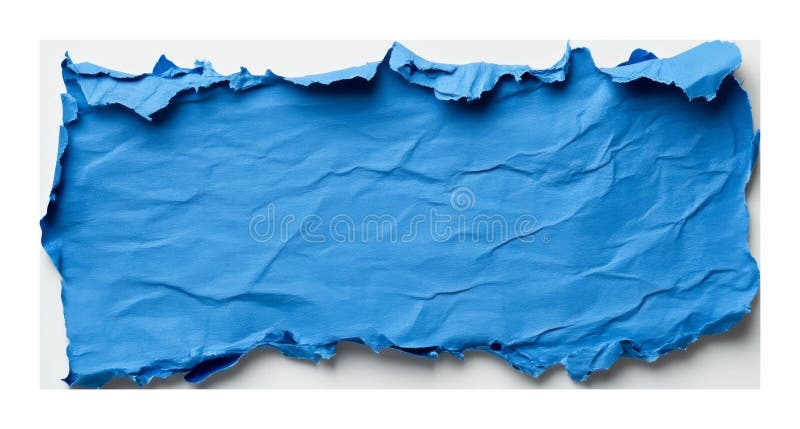 Blue Torn Paper Isolated on Transparent Background, Abstract Texture ...