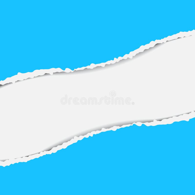 Blue torn paper stock vector. Illustration of card, color - 28565124