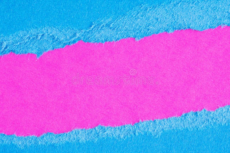 Blue Torn Paper on Pink Background. Ripped Paper with Space for Text ...