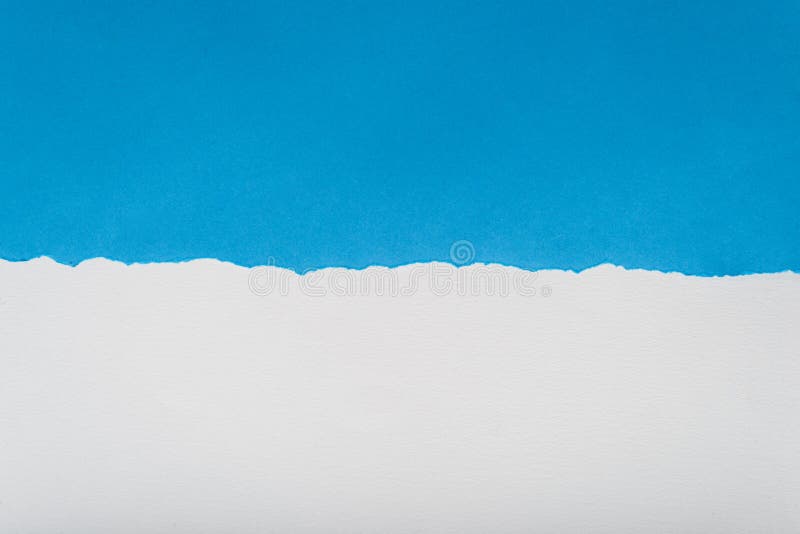 Blue Torn Paper on White Paper Background. Paper Texture Stock Photo ...