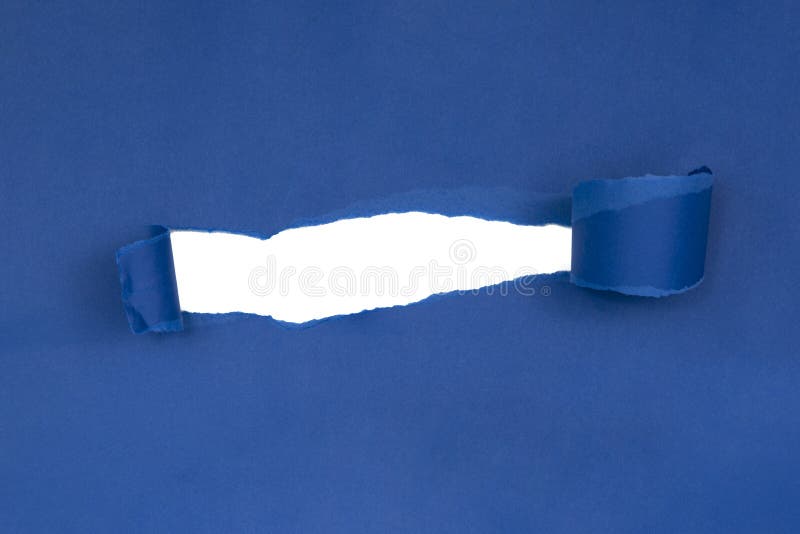 Blue Torn Sheet of Paper with Whole Space for Text Isolated Stock Image ...