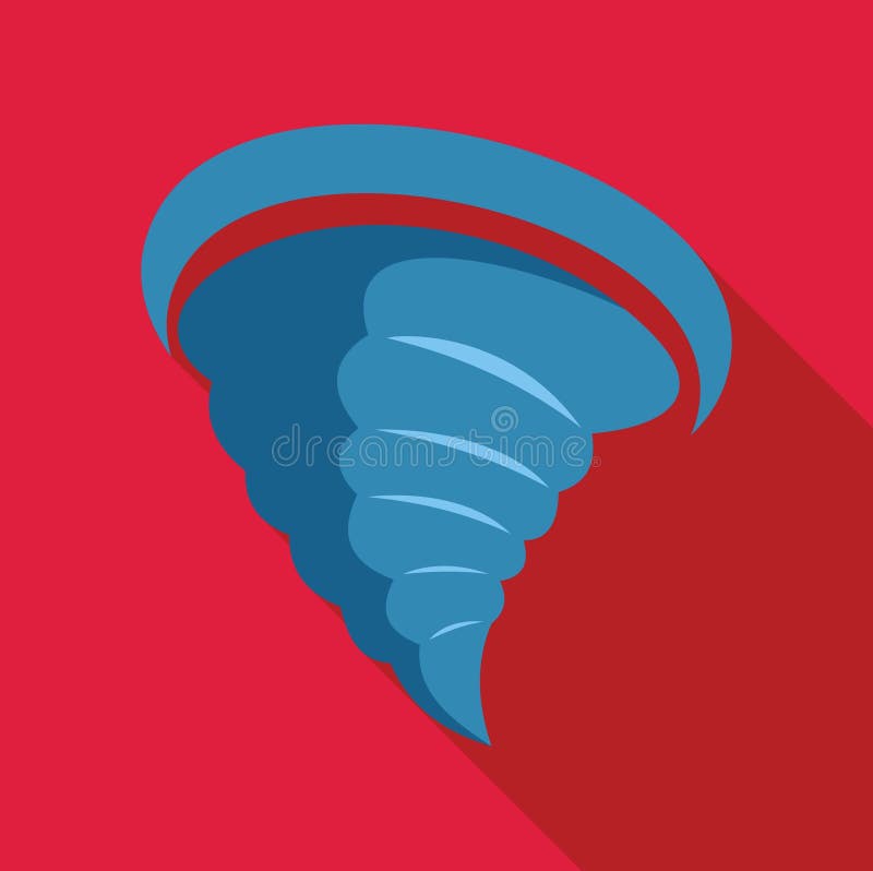 Blue Tornado Spinning with Long Shadow on Red Background Stock ...