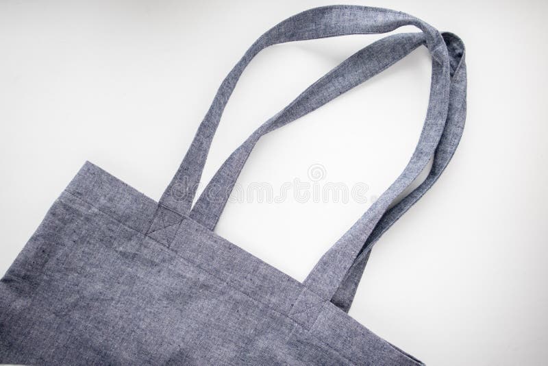 Blue Tote Bag Canvas Fabric. Eco Handbag Stock Image - Image of canvas ...