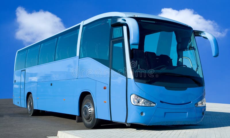 Blue Tour Bus stock photo. Image of freight, tires, auto - 7699268