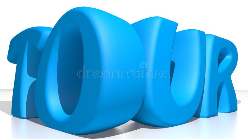 Blue Tour - 3D rendering stock illustration. Illustration of quality ...
