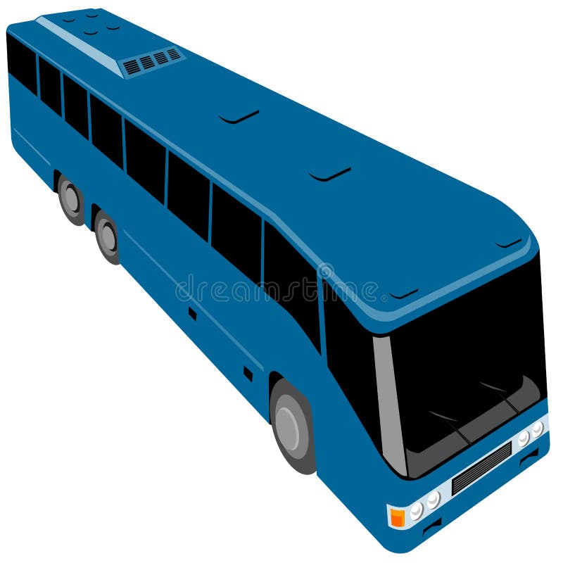 Blue tourist bus stock vector. Illustration of coach, transport - 4480075