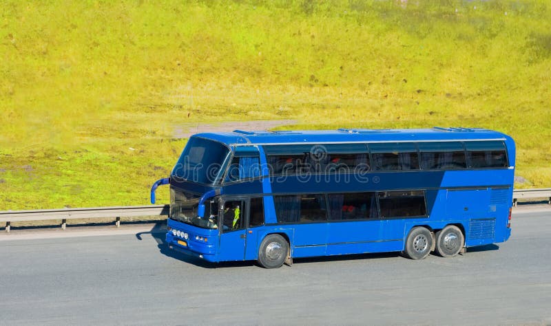 Blue tourist bus stock photo. Image of holiday, public - 5208088