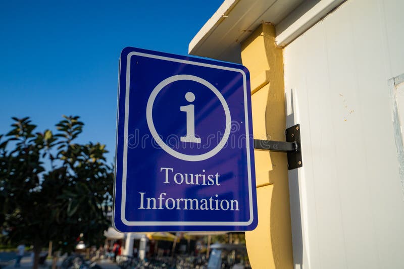 Blue Tourist Information Sign Outdoor Stock Photo - Image of station ...