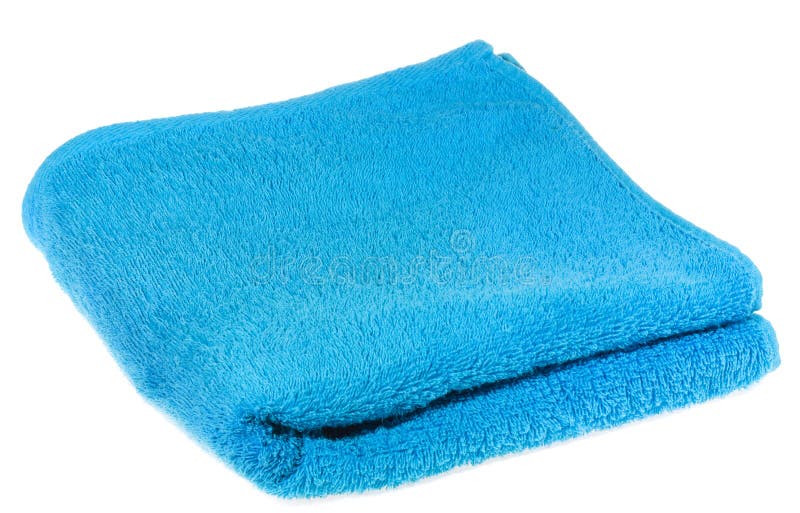 Blue Towel Pool for the Guest Rolled on Modern Rattan Sunbed on White ...