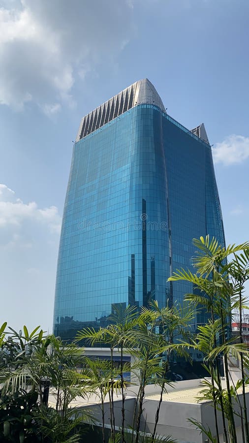 Blue tower stock photo. Image of blue, tower, cloud - 221910940