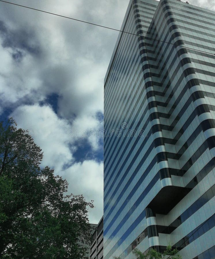 Blue tower of Portland stock photo. Image of headquarters - 213714972