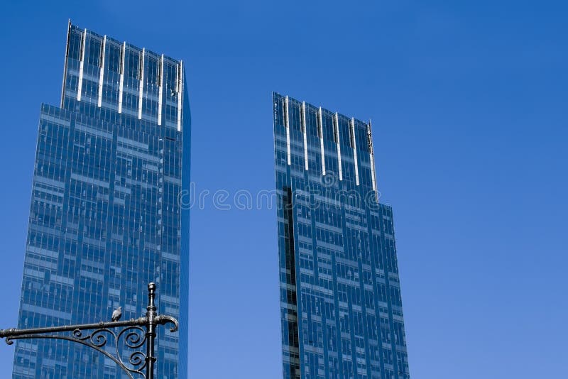 Blue towers stock photo. Image of business, travel, office - 3185196