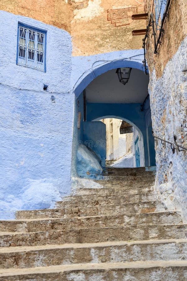 Chefchaouen, Morocco stock image. Image of steps, attraction - 102427607