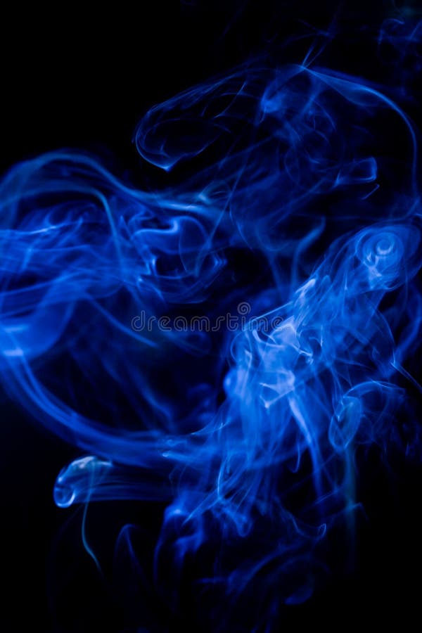 Blue Toxic Fumes Movement on a Black Background Stock Image - Image of ...