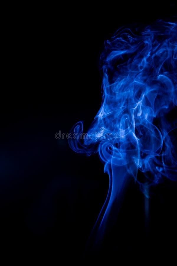 Blue Toxic Fumes Movement on a Black Background Stock Image - Image of ...