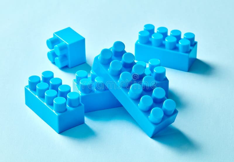 Blue toy bricks stock image. Image of creativity, cubes - 219128603