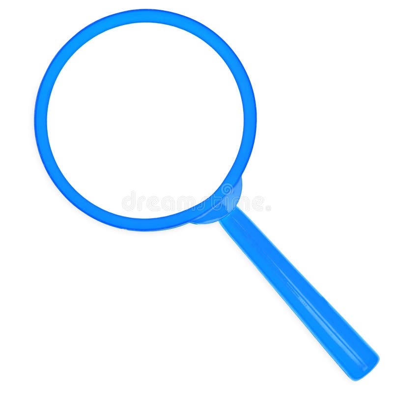 Blue magnifying glass stock vector. Illustration of item - 14388055
