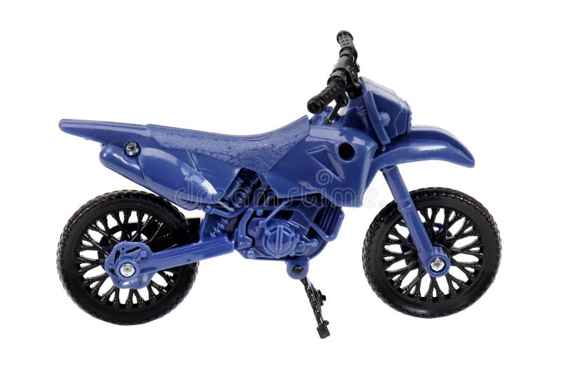 Blue Toy Motorcycle on a White Background, Isolated Image Stock Image ...