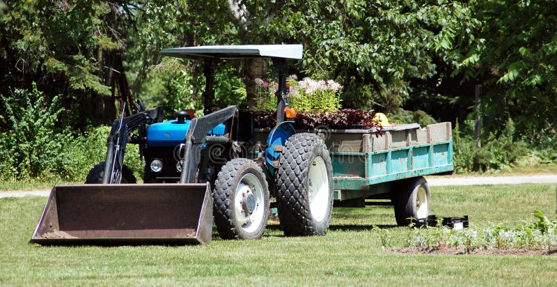 Blue tractor stock image. Image of outdoors, parked, tractor - 2653225
