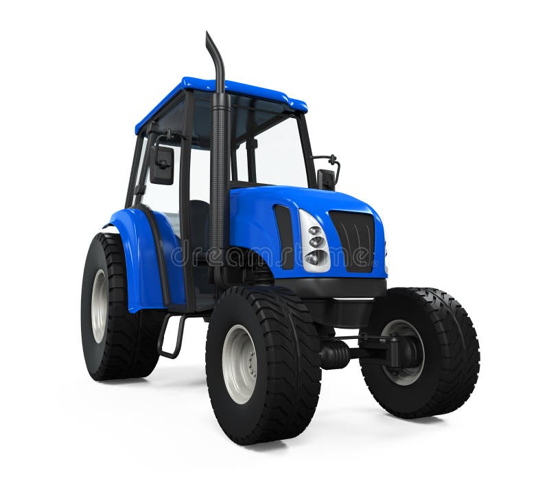 Blue Tractor Isolated stock illustration. Illustration of country ...