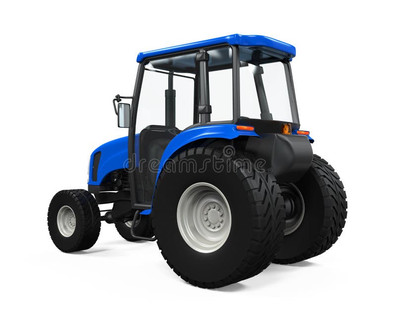 Blue Tractor Isolated stock illustration. Illustration of country ...