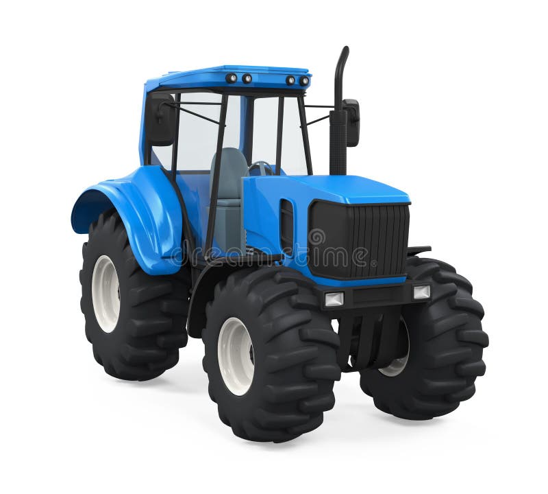 Blue Tractor Isolated stock illustration. Illustration of industrial ...