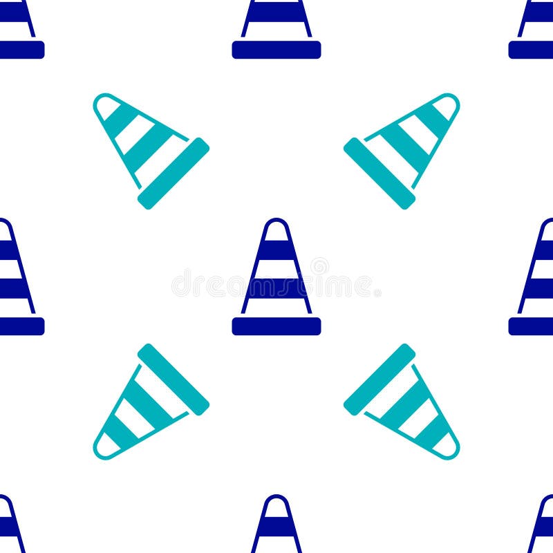 Blue Traffic Cone Icon Isolated on Blue Background. Minimalism Concept ...
