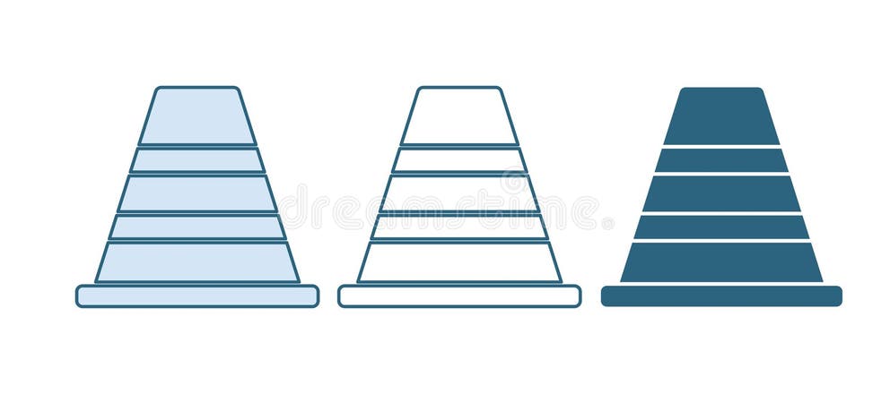 Blue Traffic Cone Icon Isolated on White Background. Vector Stock ...