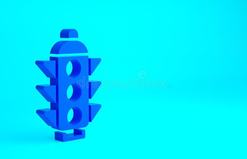 Blue Traffic Light Icon Isolated on Blue Background. Minimalism Concept ...