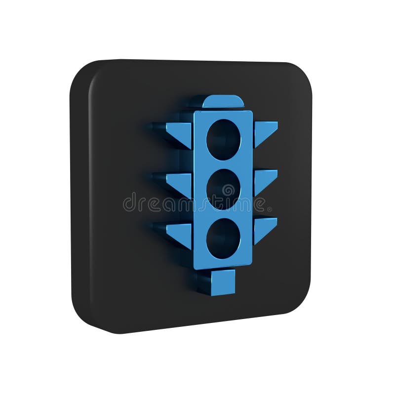 Blue Traffic Light Icon Isolated on Transparent Background. Black ...
