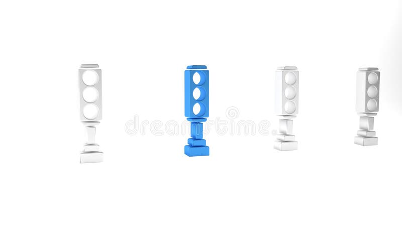Blue Traffic Light Icon Isolated on White Background. Minimalism ...