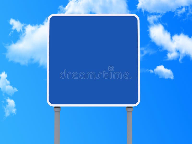 Blue Traffic Sign. Road Board Text Panel, Mockup Signage Direction ...