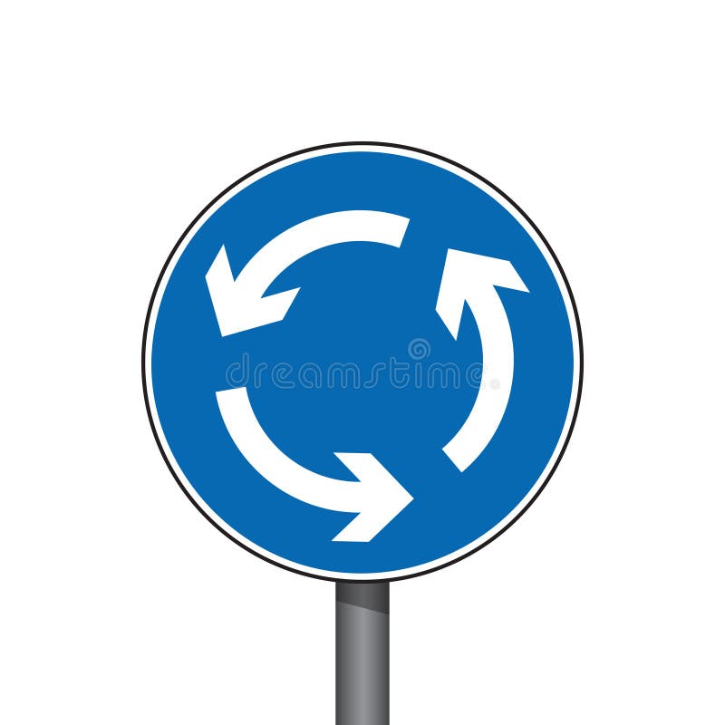 Blue Roundabout Sign Stock Illustrations – 754 Blue Roundabout Sign ...