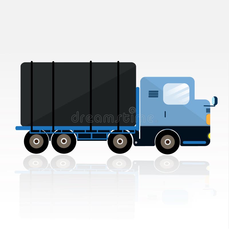 Blue trailer cartoon stock vector. Illustration of vehicle - 54021130