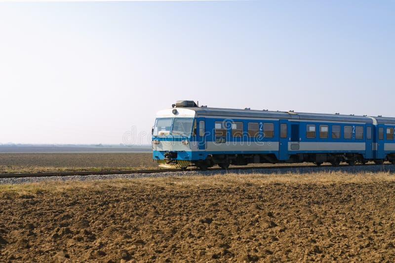 Blue train stock photo. Image of nature, iron, clouds - 23715270