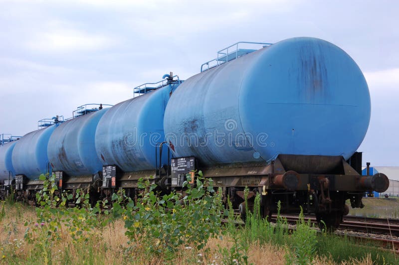 Blue train with silo wagon stock photo. Image of steel - 3960786