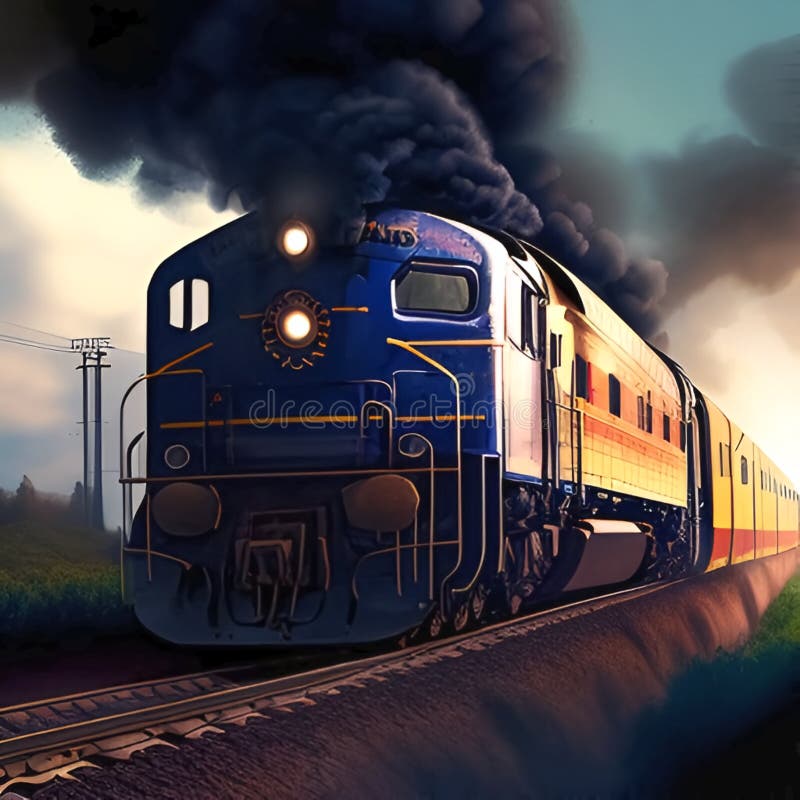 The blue train stock illustration. Illustration of station - 289126825