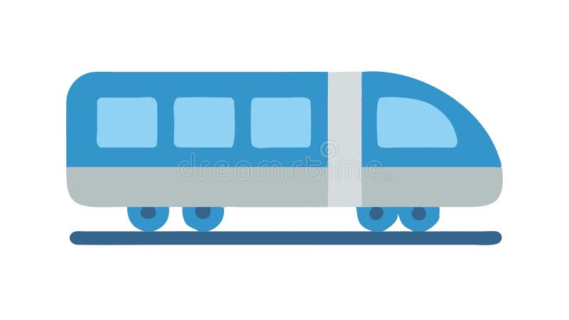 Blue Train Icon Side View Rail Transport Commute Travel Vector Design ...