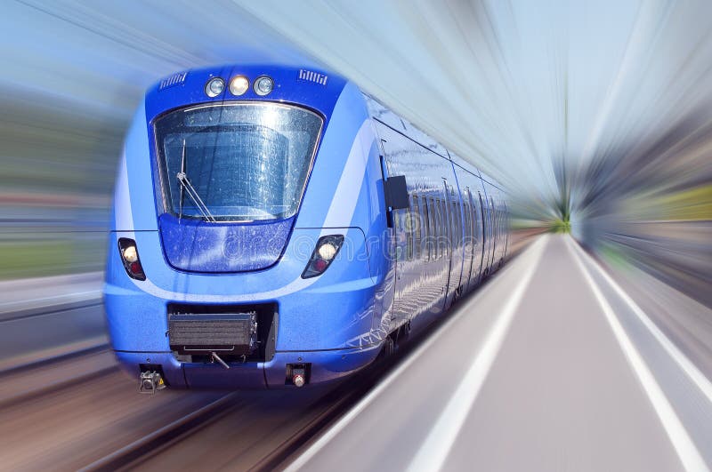 Fast train in motion stock photo. Image of commuter, transportation ...
