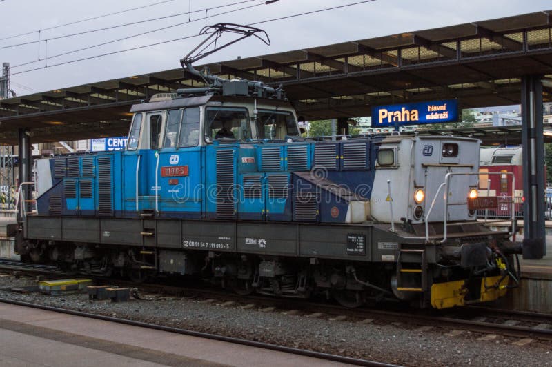 Blue train editorial photography. Image of grey, lights - 50931387