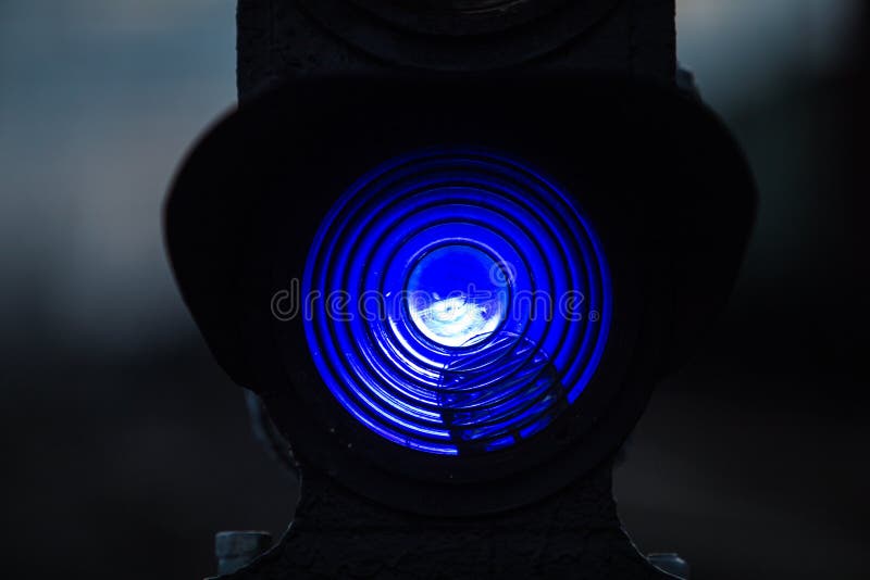 Blue train traffic light stock photo. Image of crossing - 51469924
