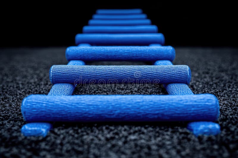 Blue Log Ladder, Climbing To Success Concept Stock Illustration ...